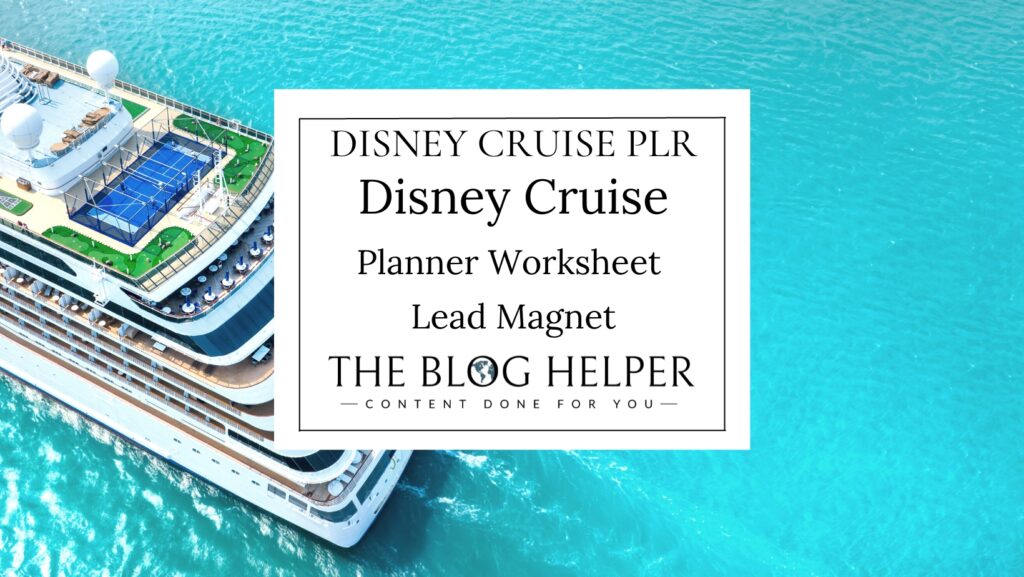 Disney Cruise Planner Worksheet - The Blog Helper